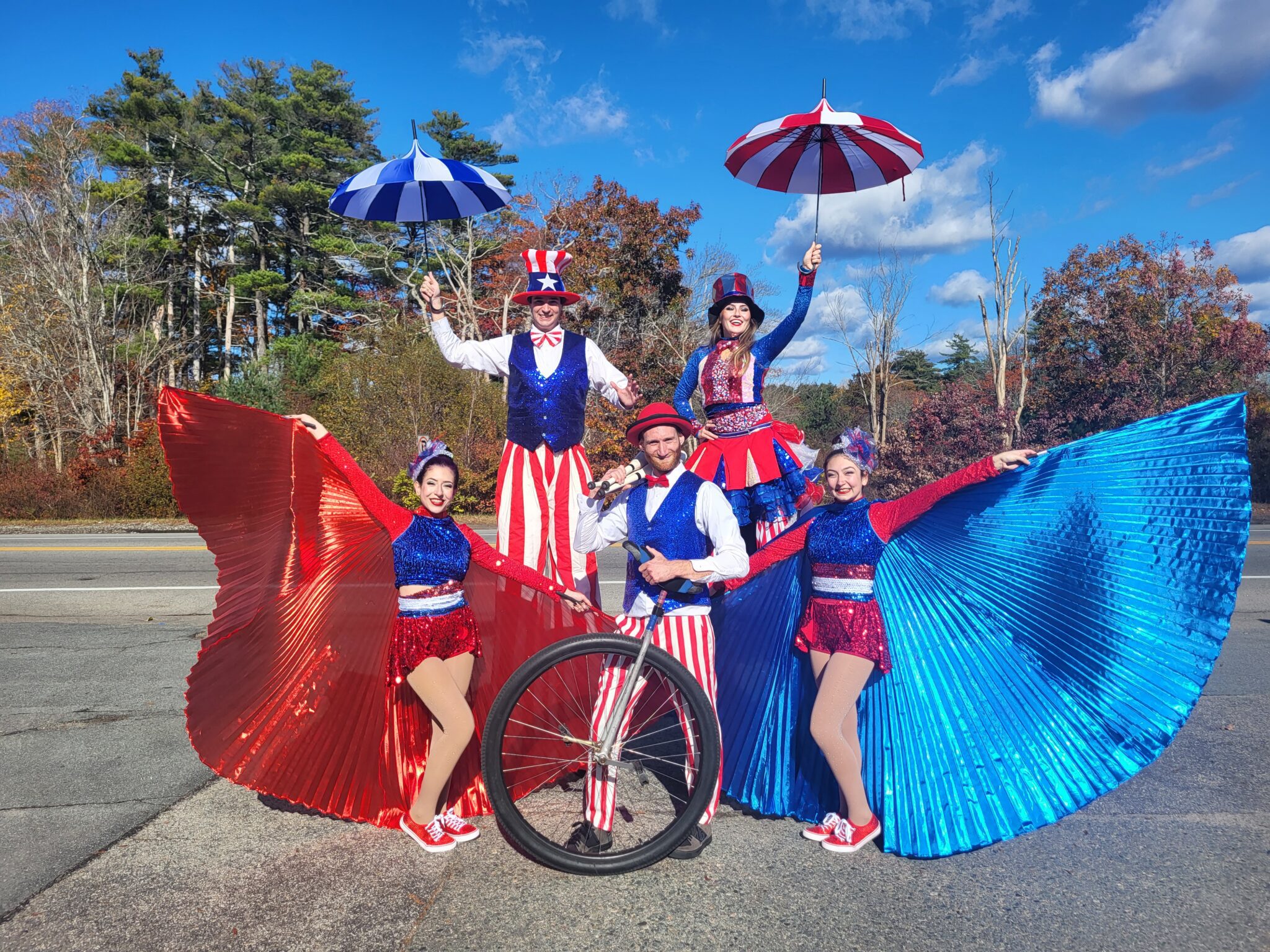 Parade Entertainment for Hire | Stilt Walkers | Wing Dancers